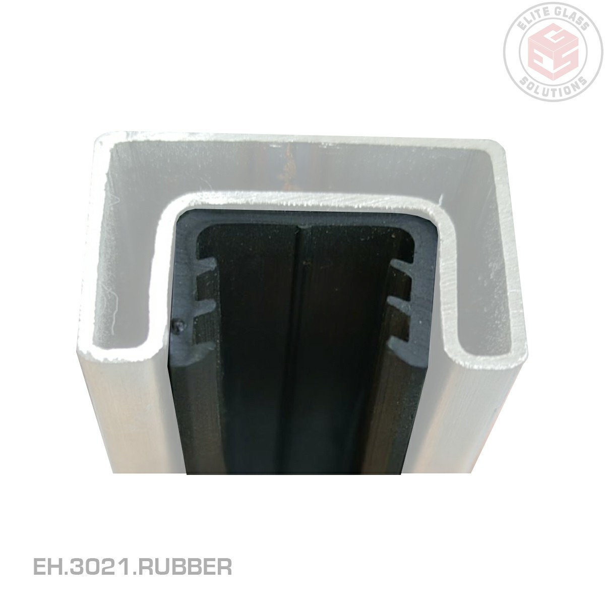 30mm x 21mm Toprail Glazing Rubber to Suit 13.5mm Glass - 5800mm Length ...