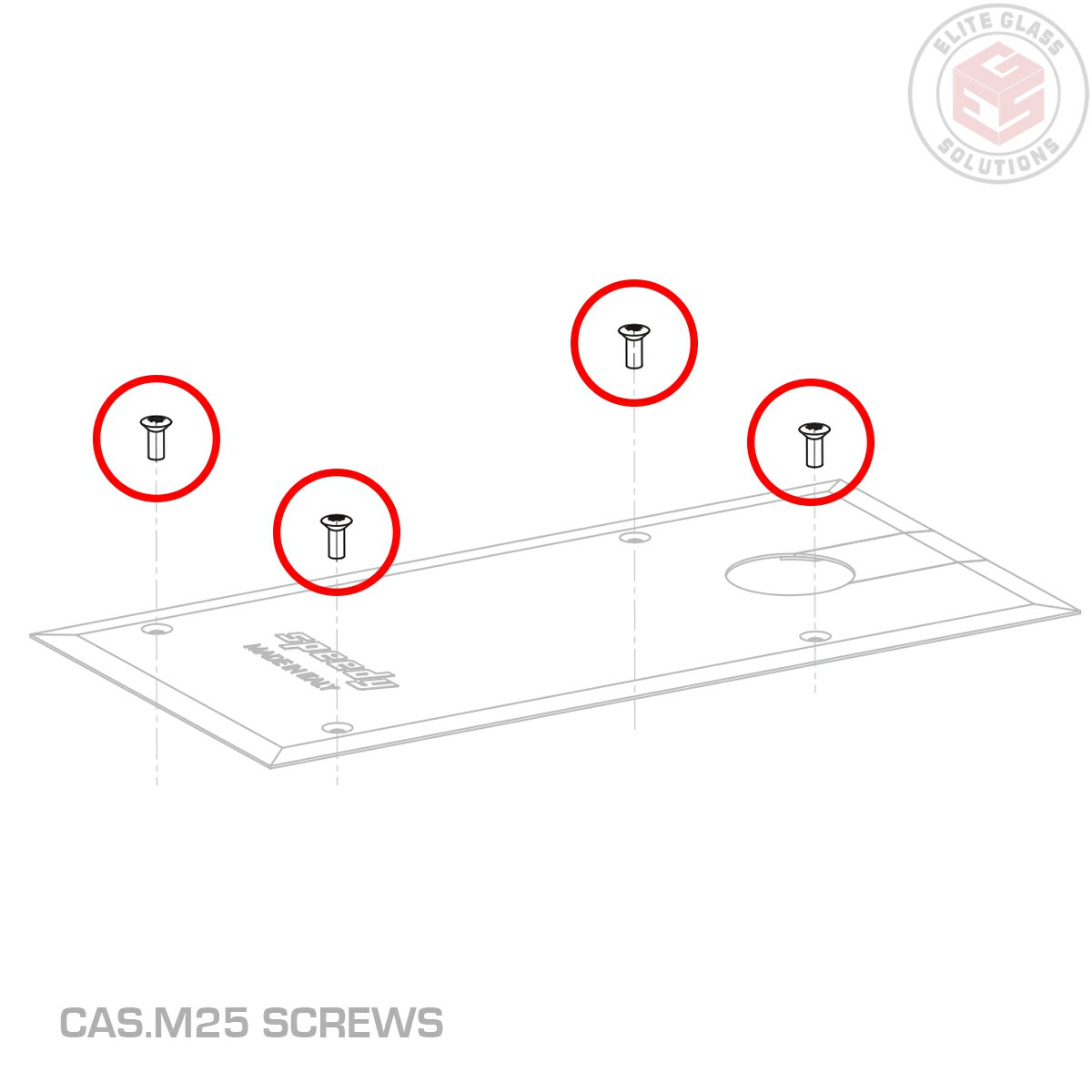 CAS.M25 Screws - CASMA Screws - Suit M25 Coverplates - Elite Glass ...
