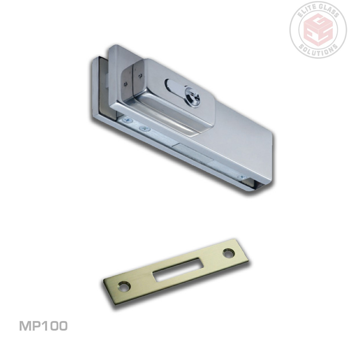 MP100 SSS - Lock EL10 Bottom Sliding with Cylinder Turn Satin Stainless ...