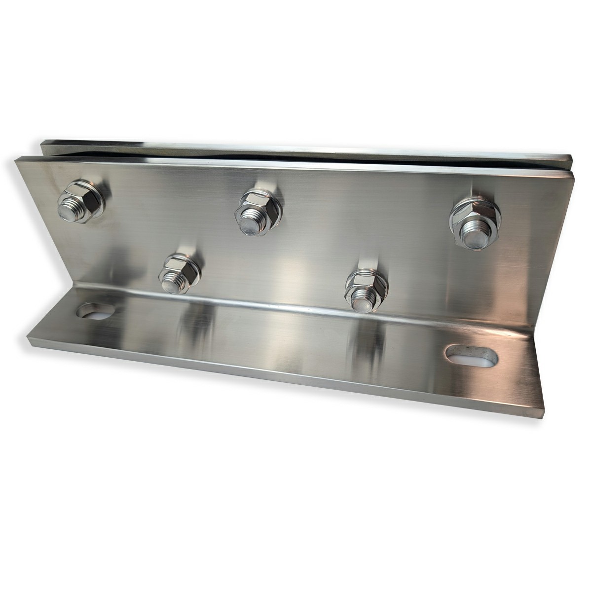 Structural Glass Fin Hanger Bracket - 450mm Long - Satin Stainless ...