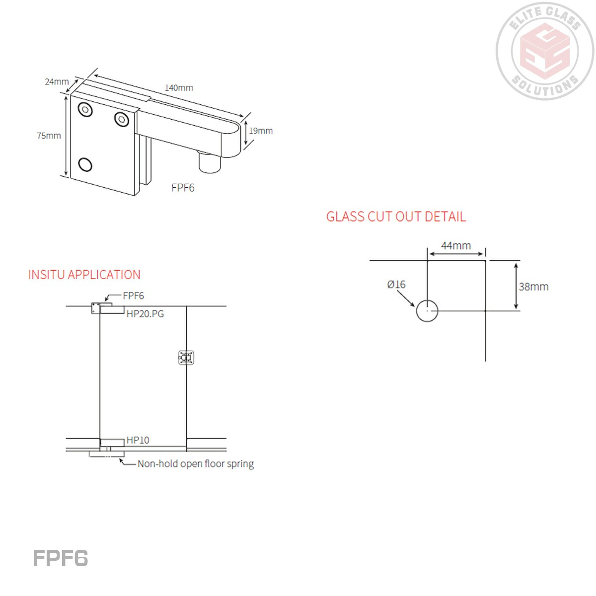 Pivot Arm - Top Glass to Glass - Satin Stainless Steel - Elite Glass ...
