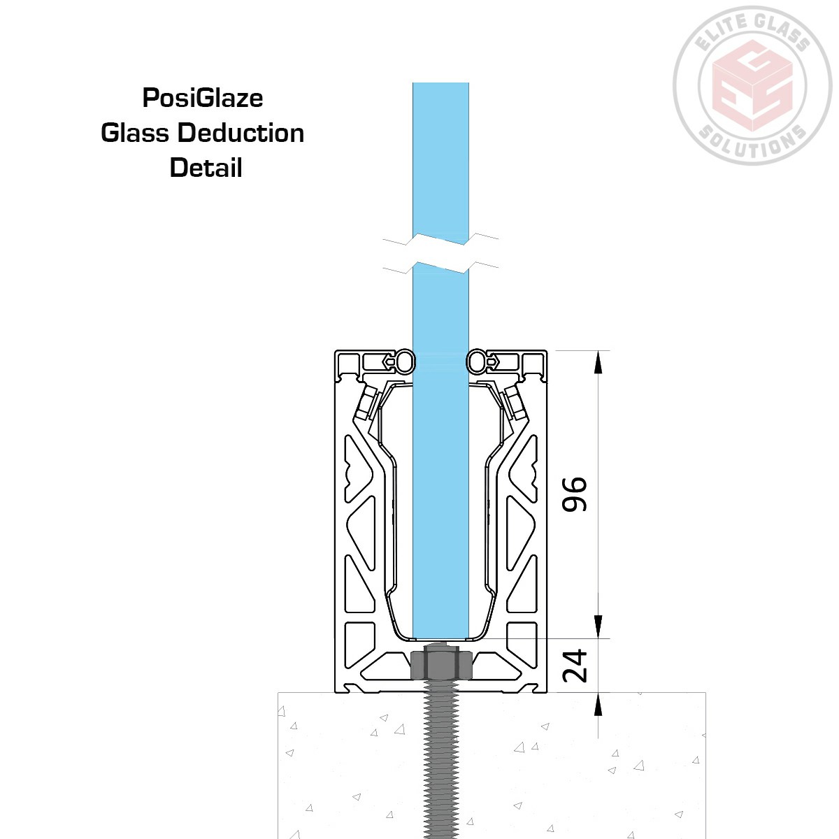 Posi-Glaze Channel - Base Drilled - 3m - Brushed Black - Elite Glass ...