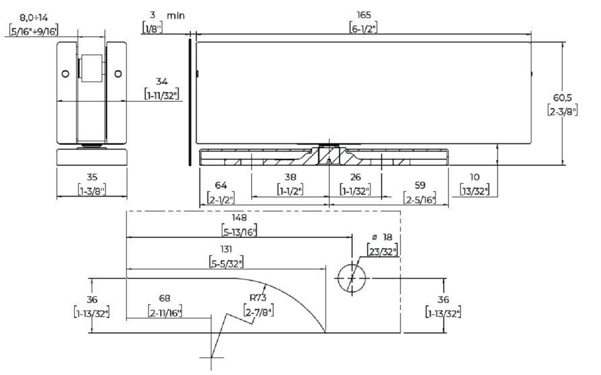 CASMA Frenum Hydraulic Patch - Non Hold Open - Polished Stainless Steel ...
