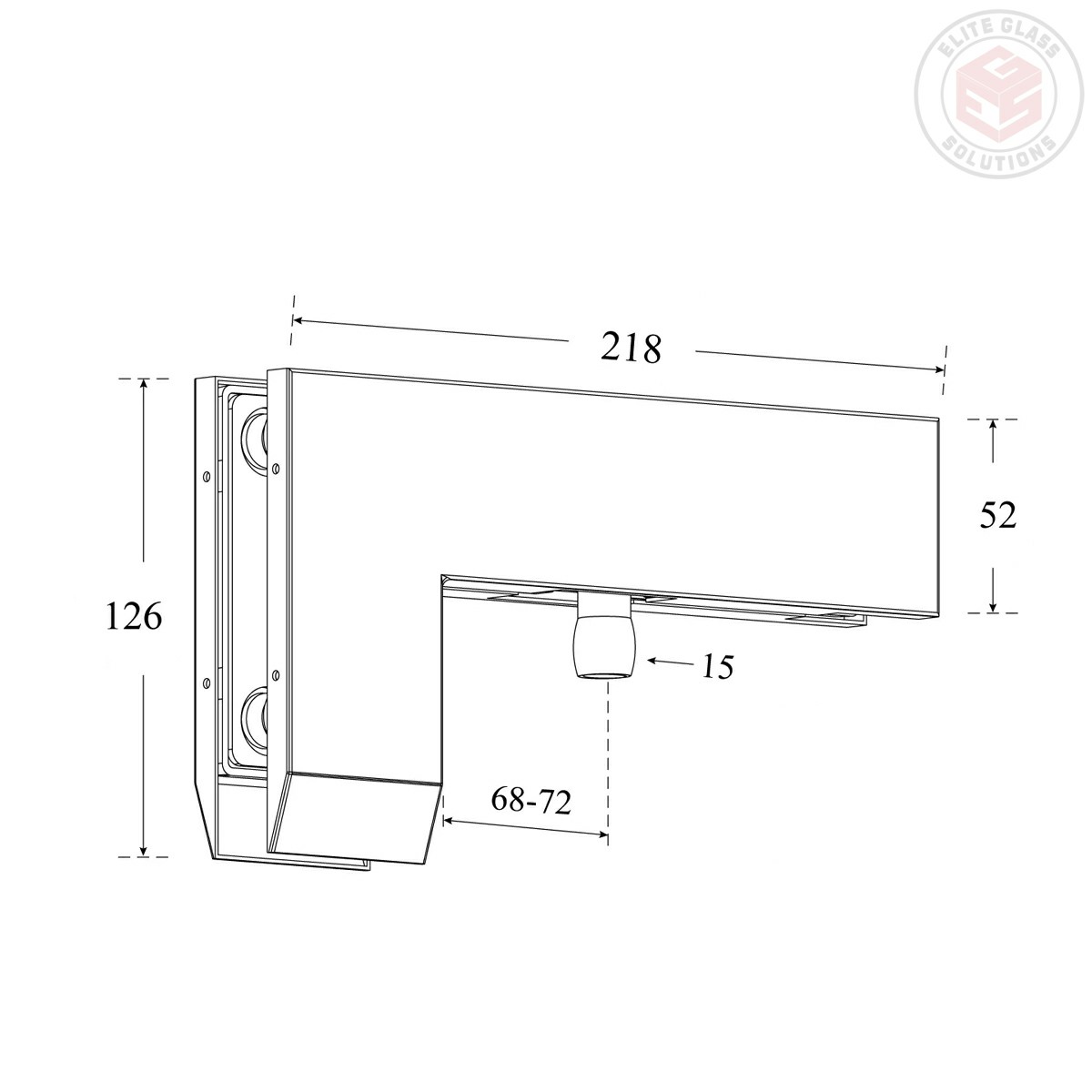 Heavy Duty Over to Side Panel Pivot Patch Fixing Polished Stainless ...