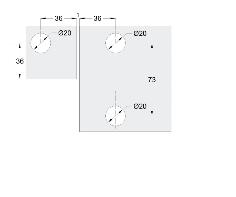 Stella Over Panel Side panel Patch Fitting with Door Stop - Right ...
