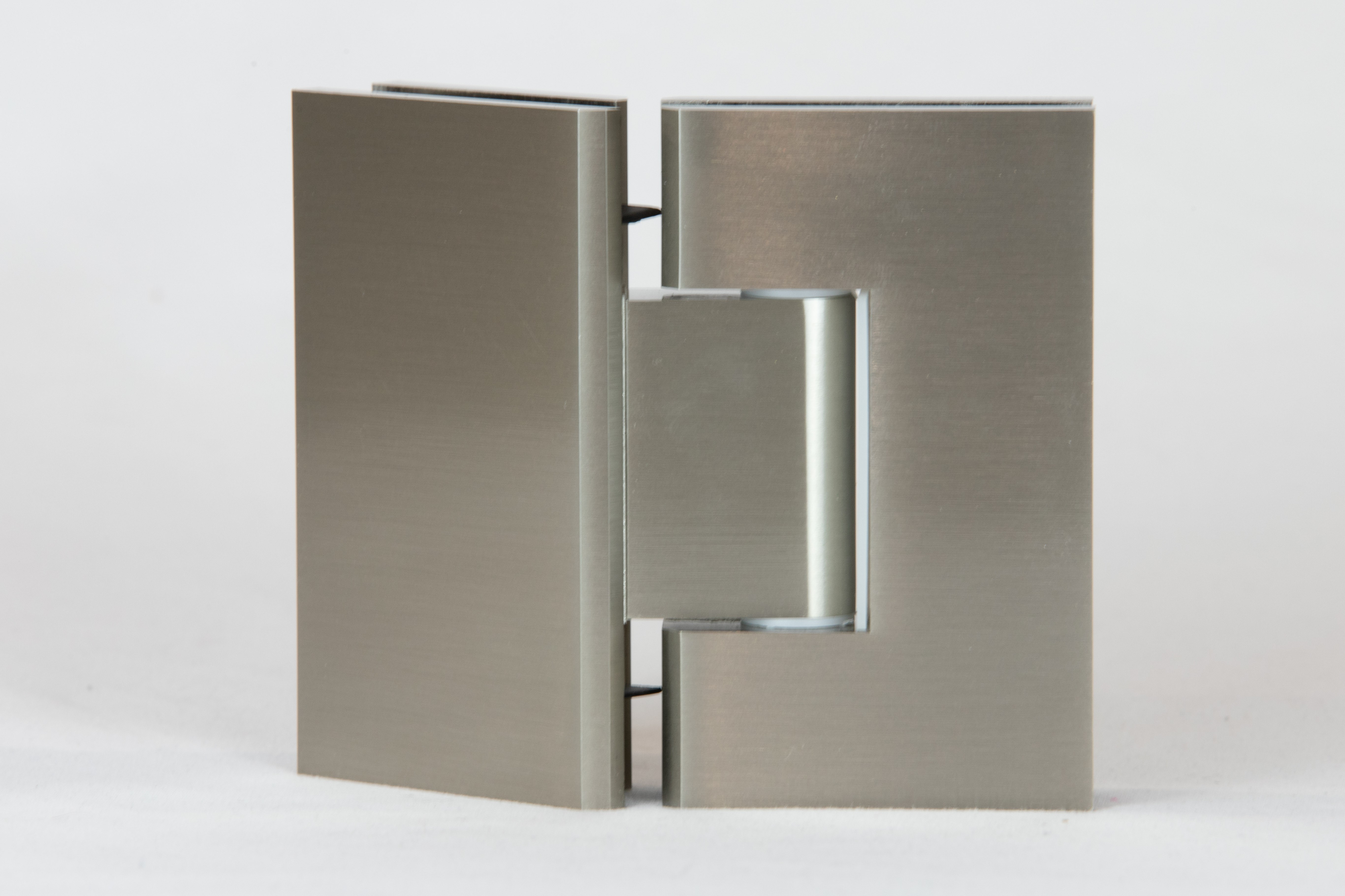 Variable 135 degree glass to glass shower hinge - Brushed Nickel ...