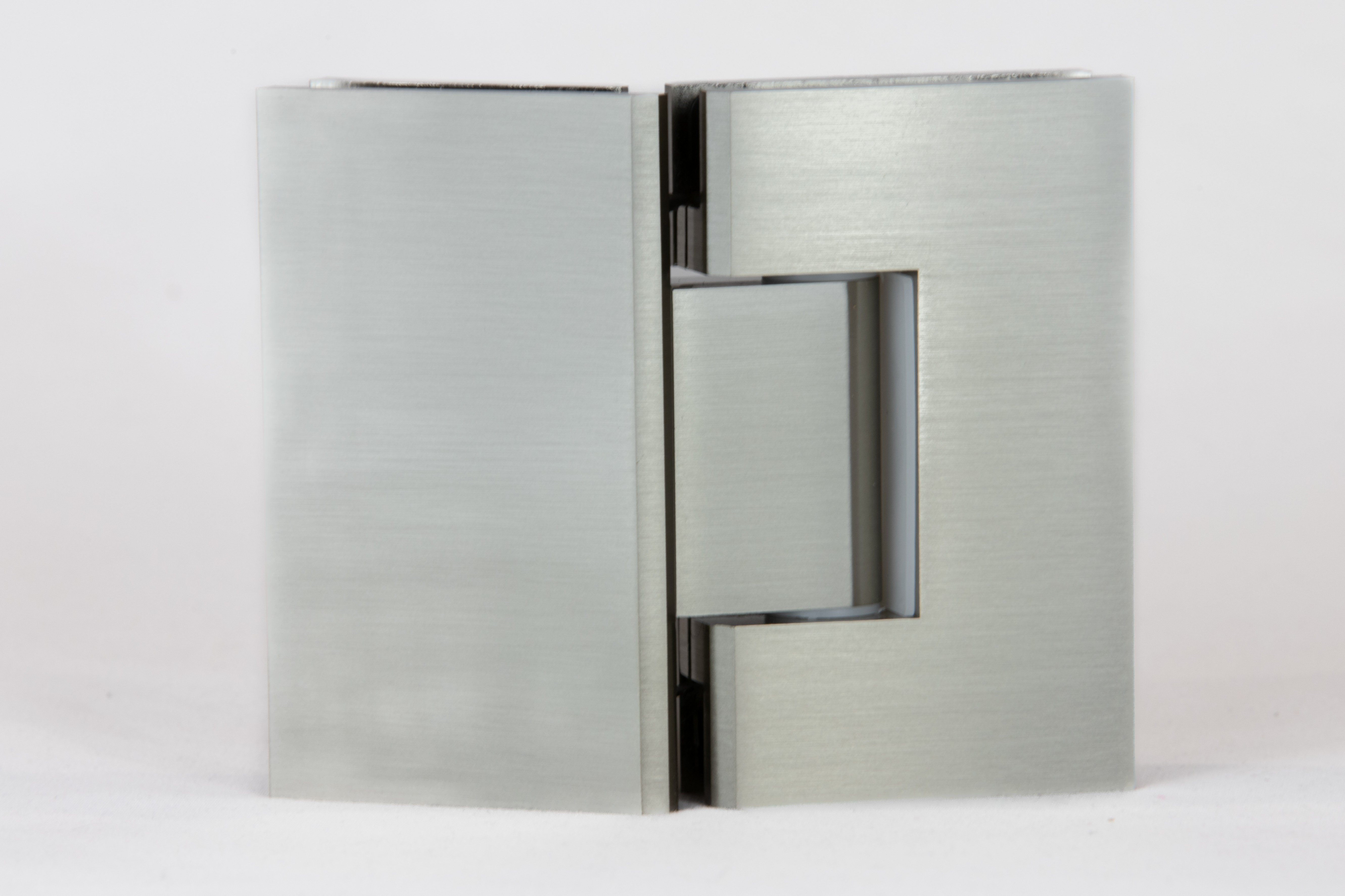 Variable 135 degree glass to glass shower hinge - Brushed Nickel ...
