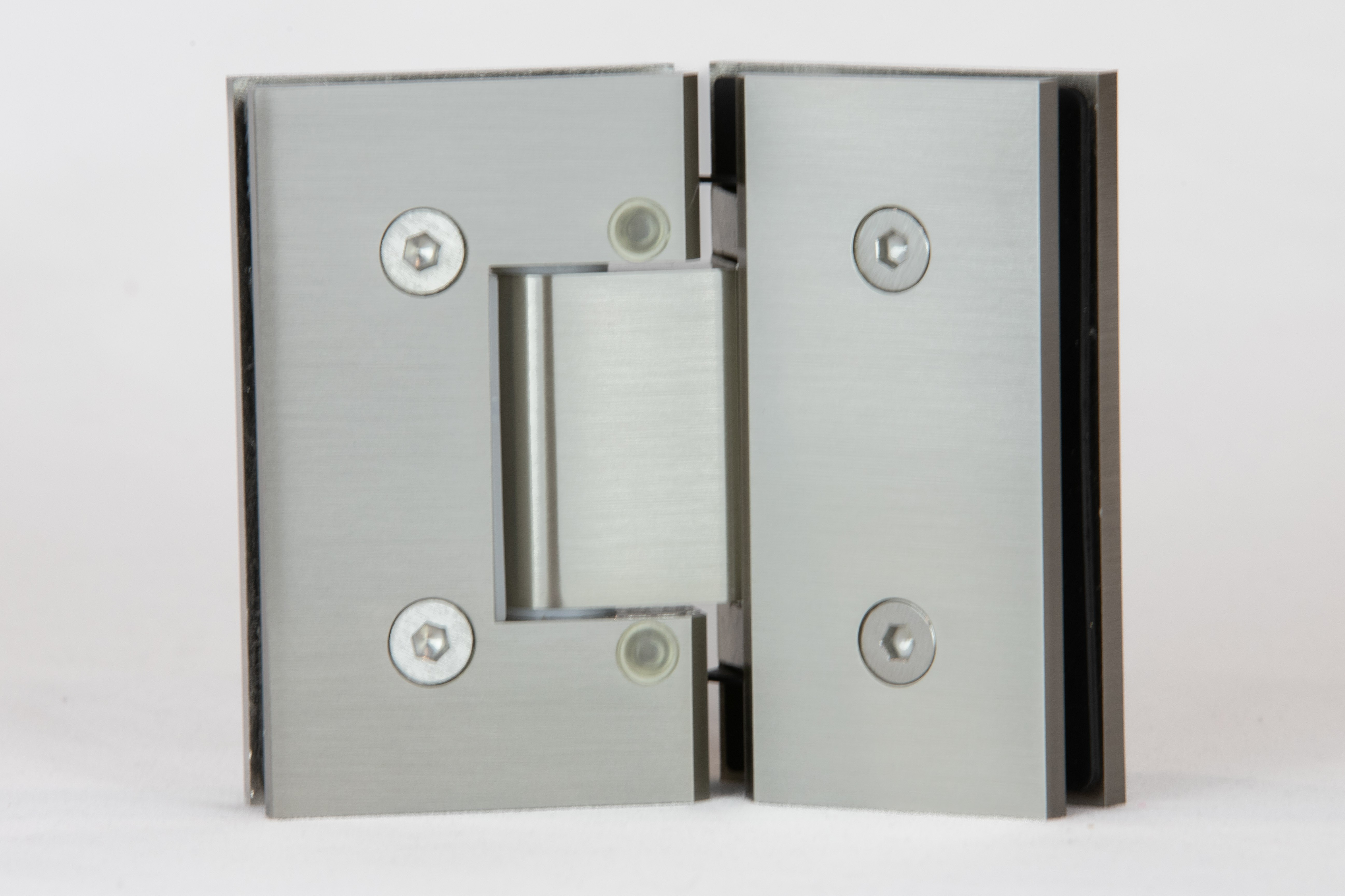 Variable 135 degree glass to glass shower hinge - Brushed Nickel ...