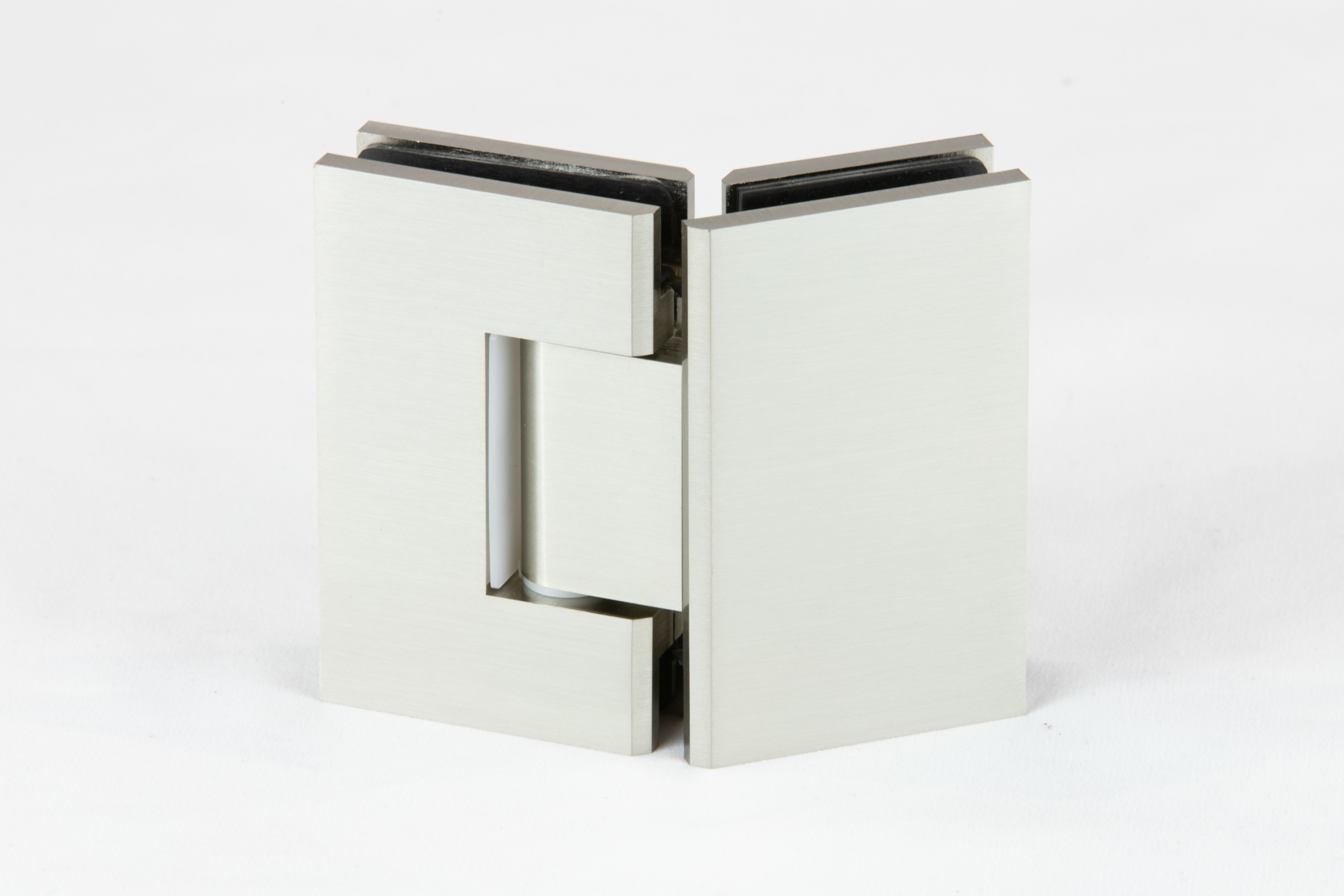 Variable 135 degree glass to glass shower hinge - Brushed Nickel ...