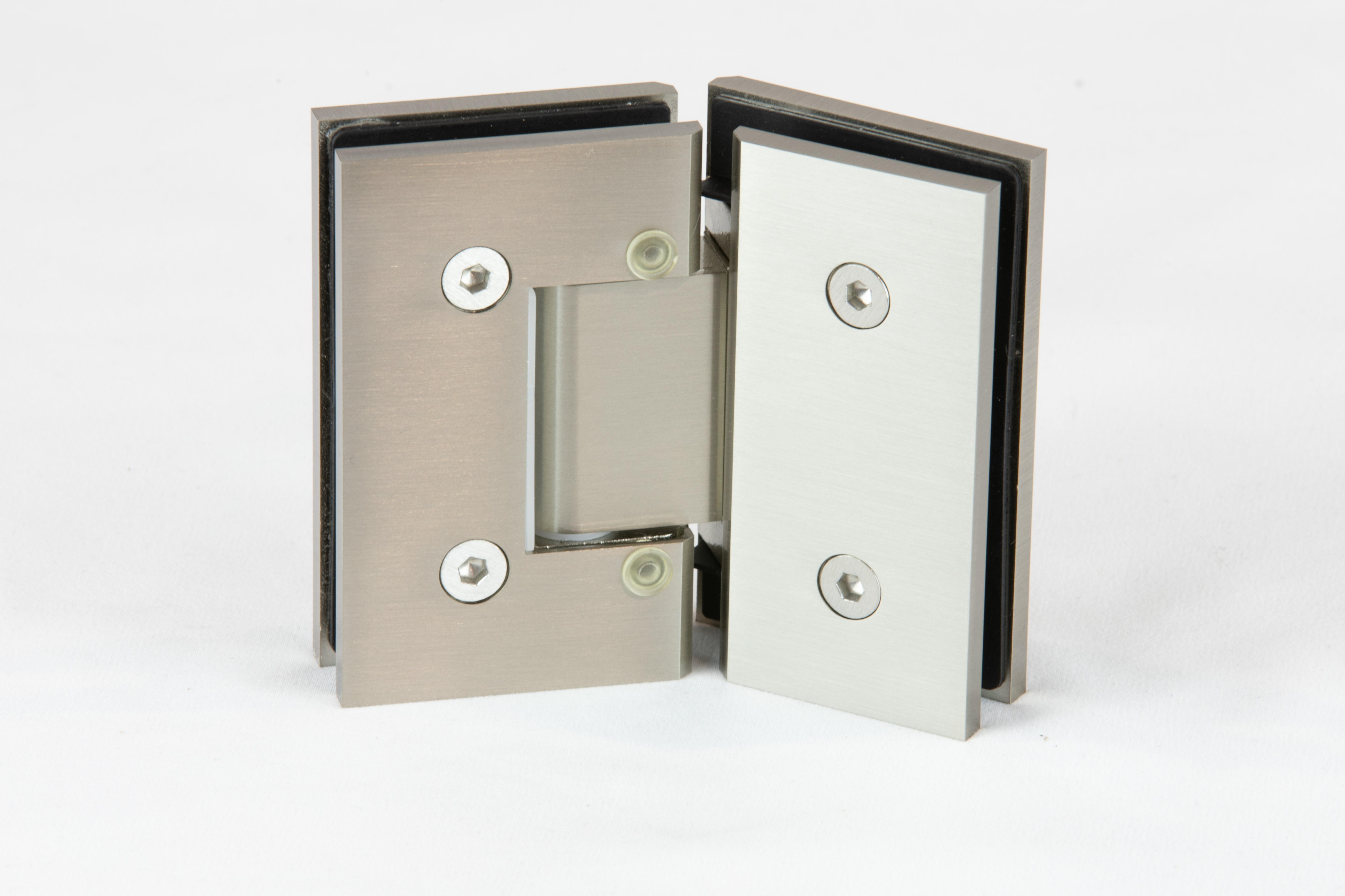Variable 135 degree glass to glass shower hinge - Brushed Nickel ...