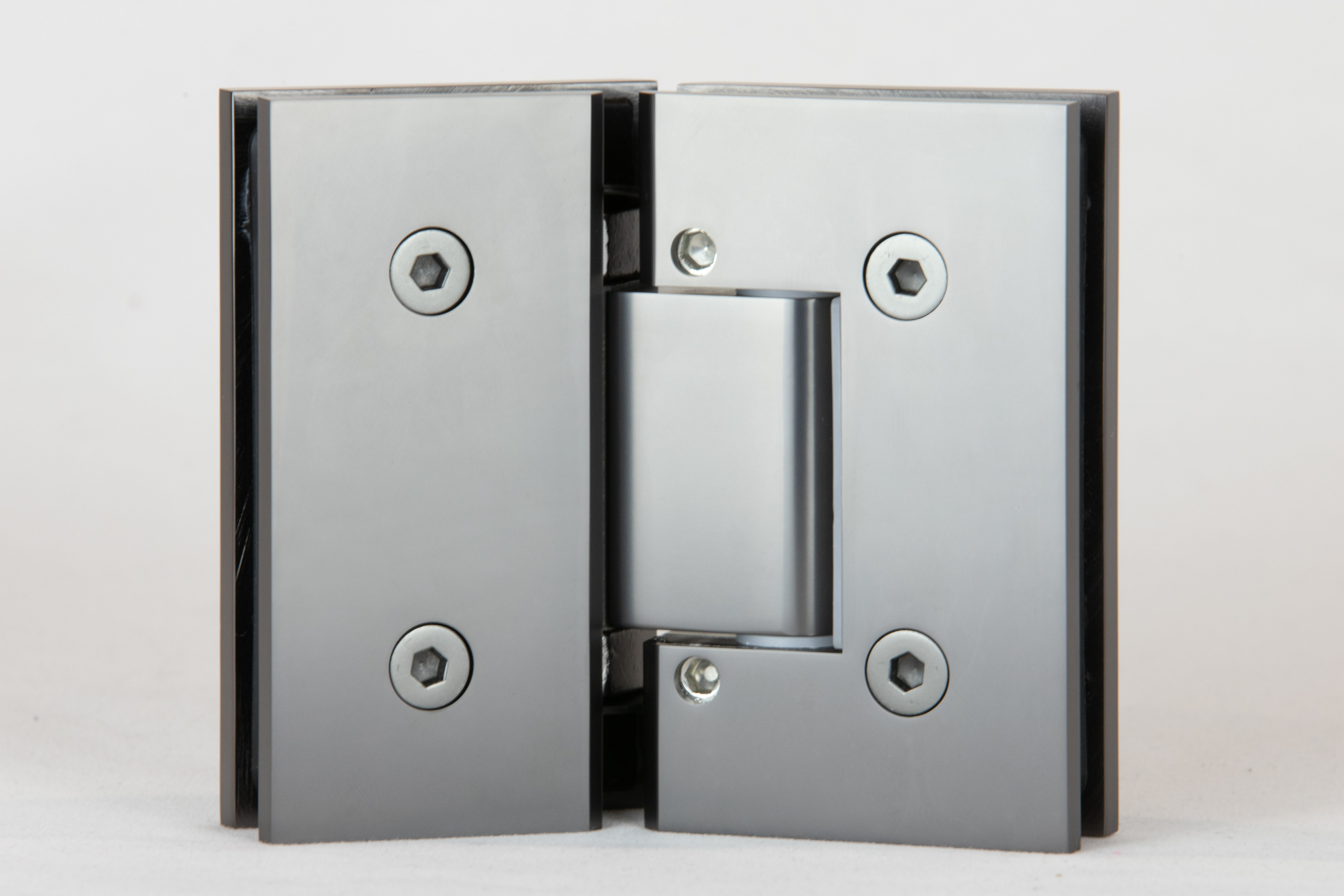 Shower Hinge - Glass to Glass - 135 Degree Adjustable - Gun Black Dumb ...