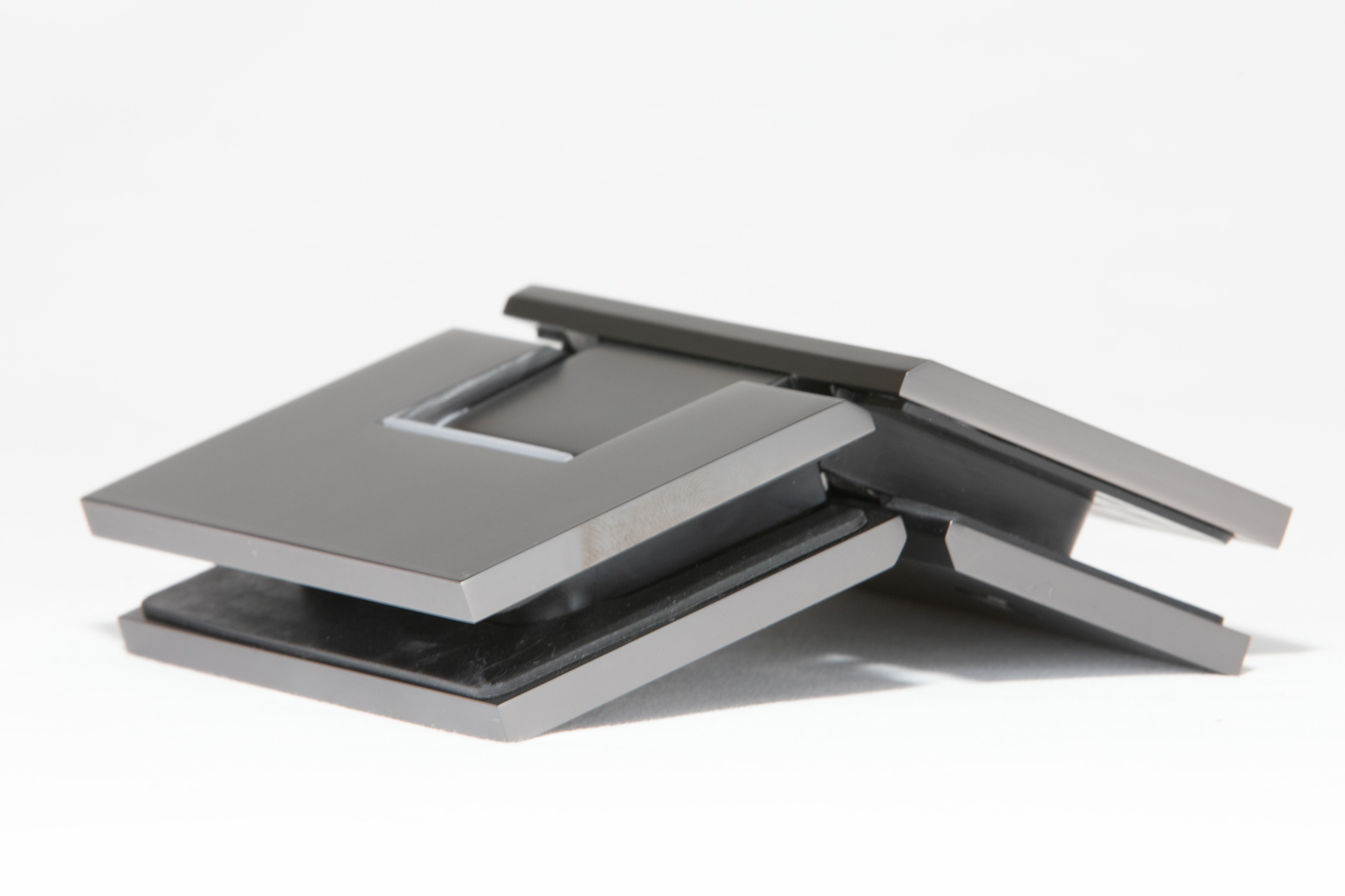 Shower Hinge - Glass to Glass - 135 Degree Adjustable - Gun Black Dumb ...