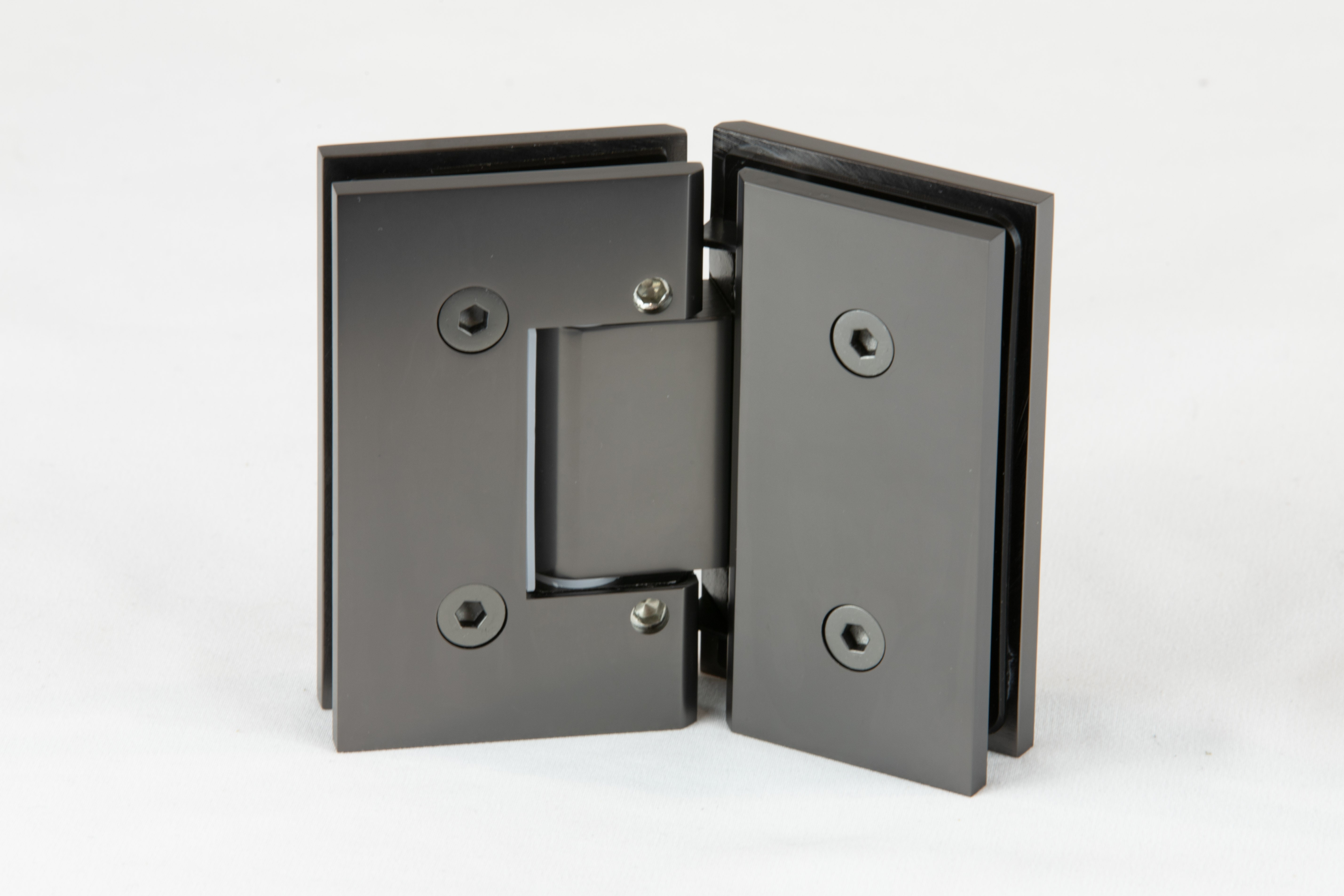 Shower Hinge - Glass to Glass - 135 Degree Adjustable - Gun Black Dumb ...