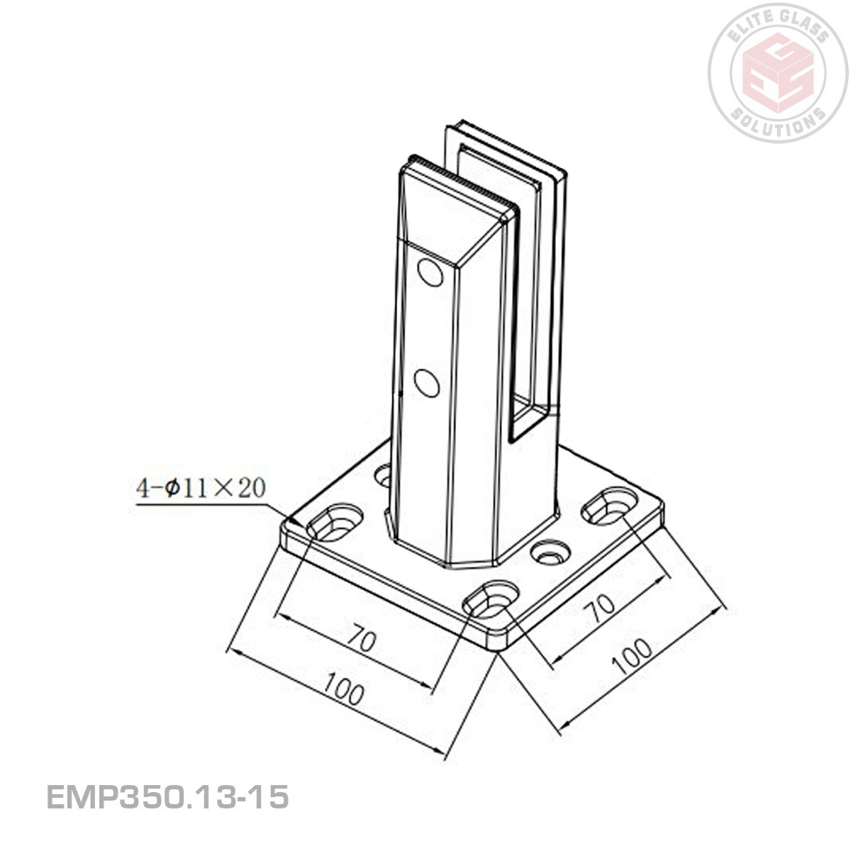 Cover Plate - EMP350 Square Deep - Polished Stainless Steel - Elite ...