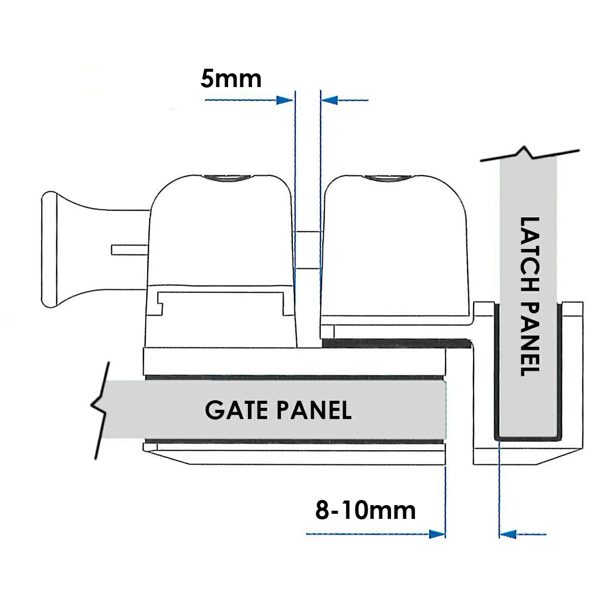 Latch Kit - Glass to Glass - 90 Degree Internal - 316 Brushed Gold ...