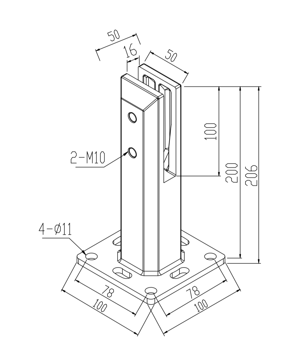EMP310 SQ BM FF BLACK - Mini Post - EMP310 Base Mount - Friction Fit ...