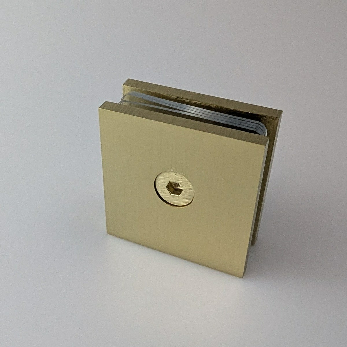 Shower Bracket - 44 x 44 - Brass One Hole - Square - Brushed Gold ...