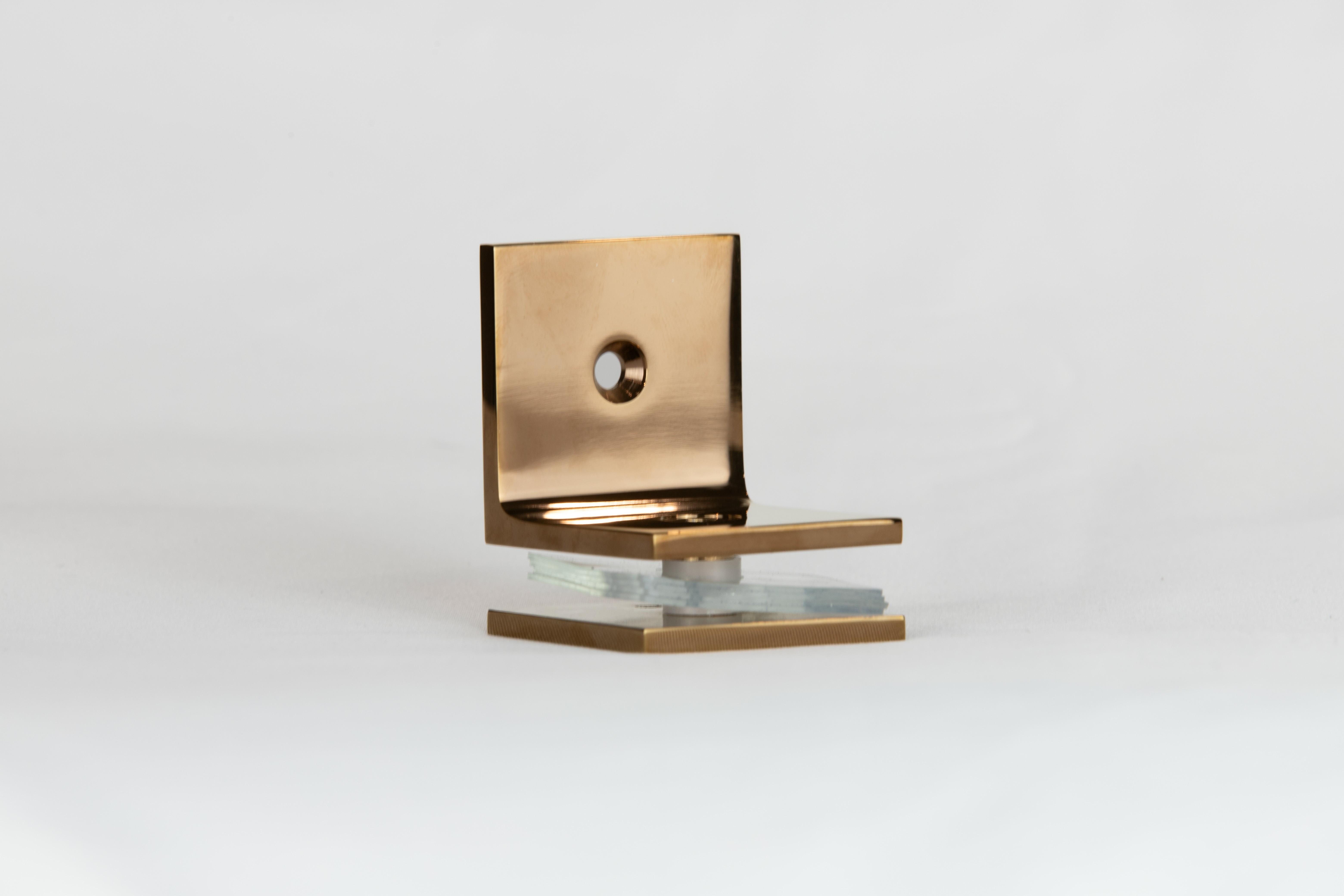 MB50 RG - Floor Mini Bracket Glass to Wall Square 90 Degree Rose Gold ...