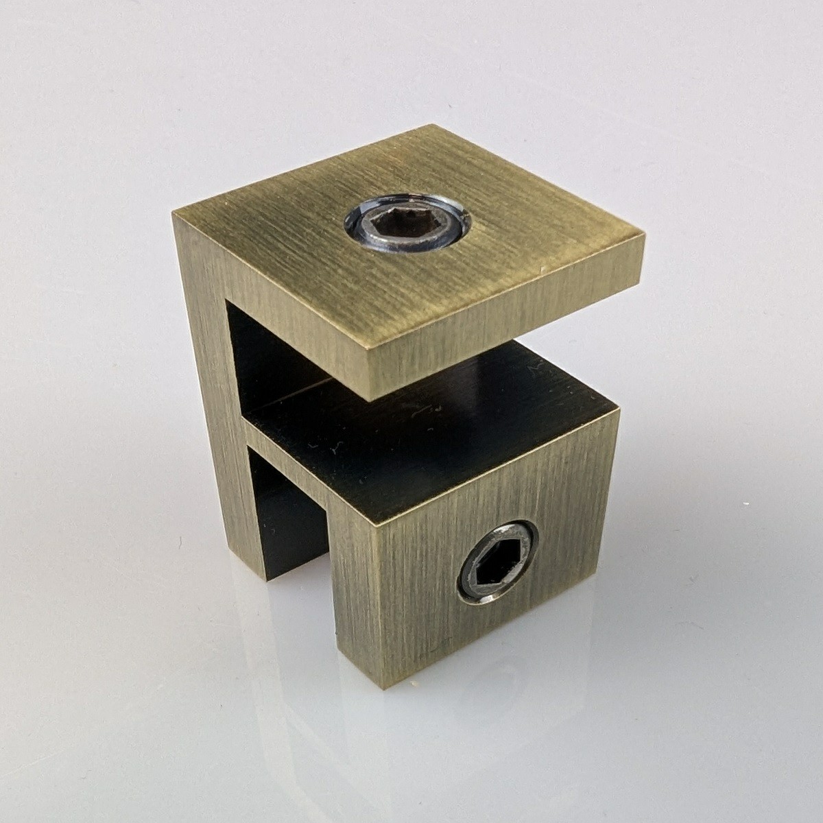 OPF1 10, 10 SQ AB - Shower Top Header Clip Square 10mm to 10mm Glass ...