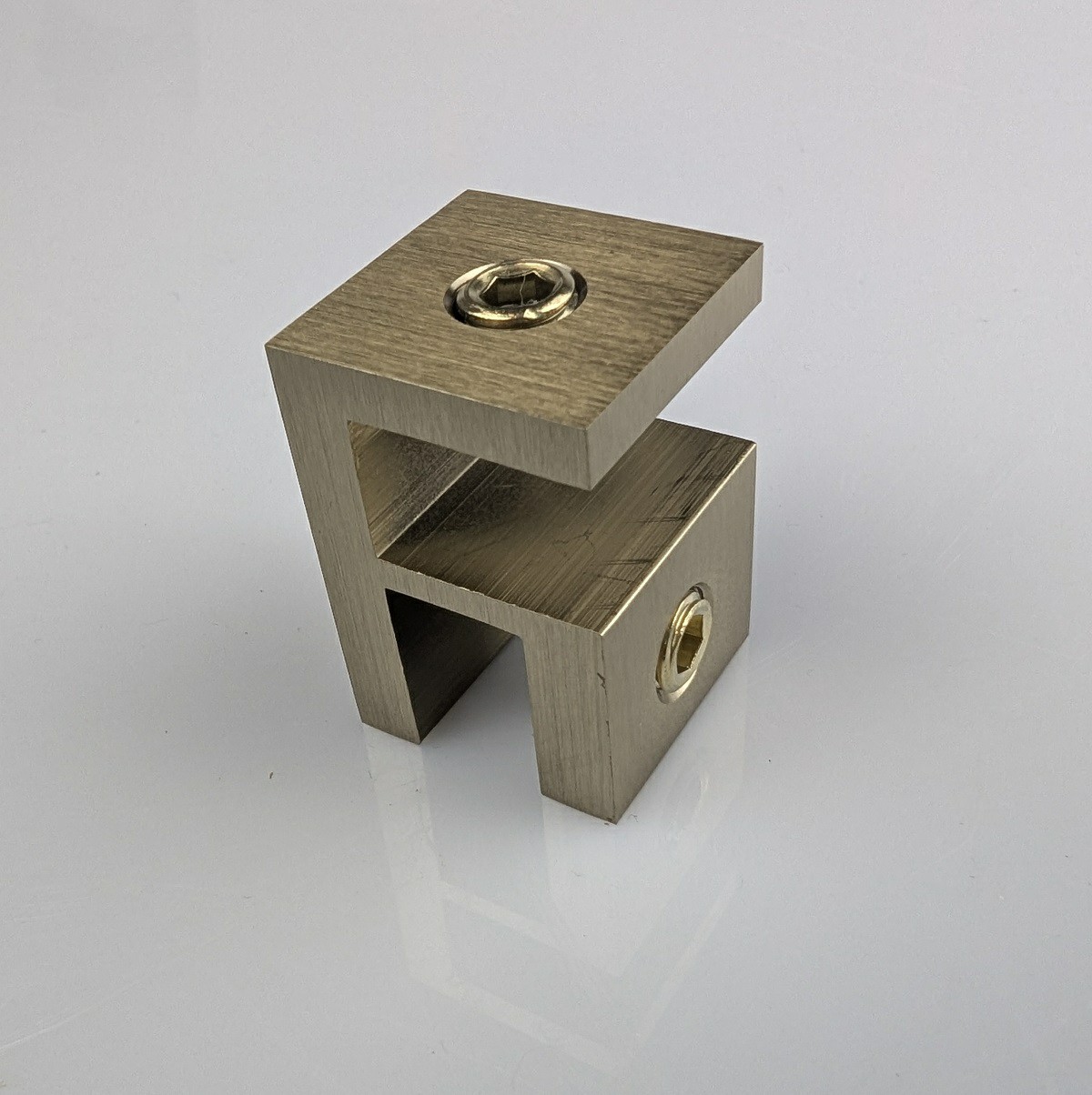 Shower Top Header Clip - Square - 10mm to 10mm Glass - Brushed ...