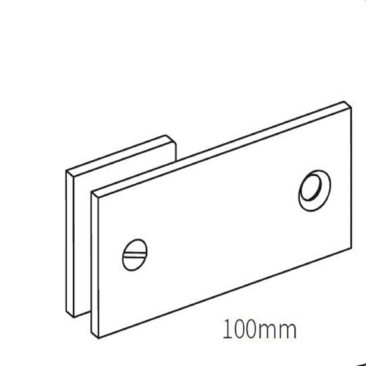 Fixed Bracket - 180 Degree Glass to Wall Square Shape - Brushed ...