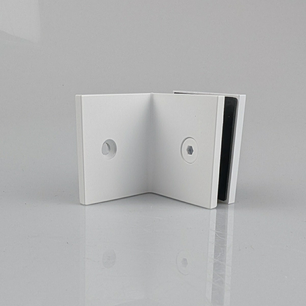 Fixed Bracket - Square 90 Degree Glass to Wall - Matt White - Elite ...