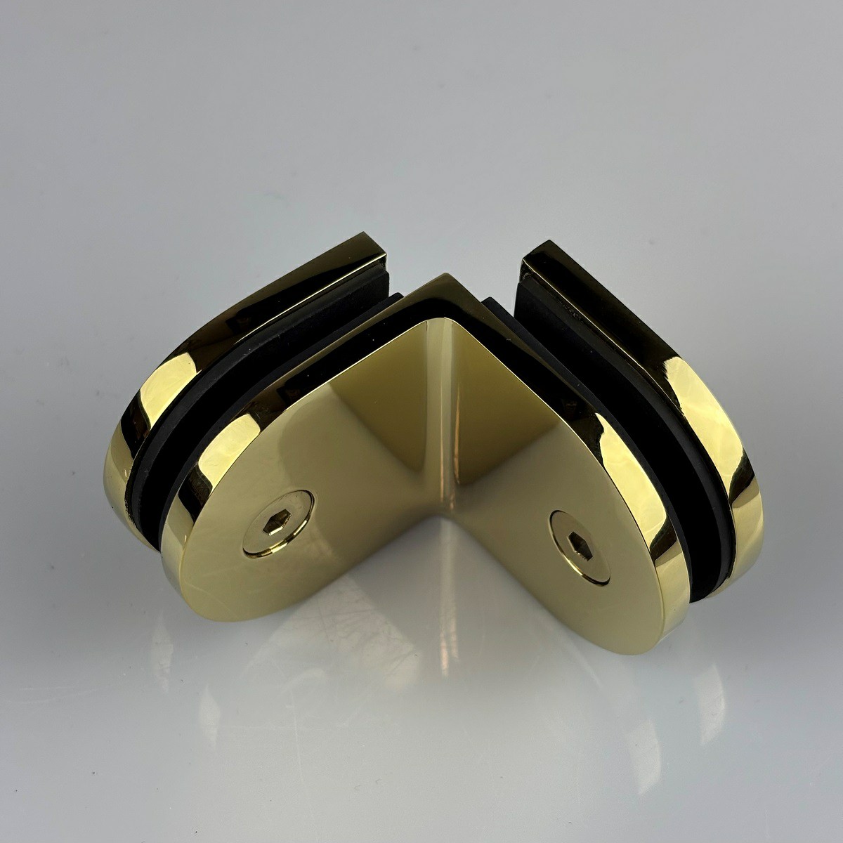 SBD50 PVD G - Fixed Bracket Round 90 Degree Glass to Glass PVD Gold ...