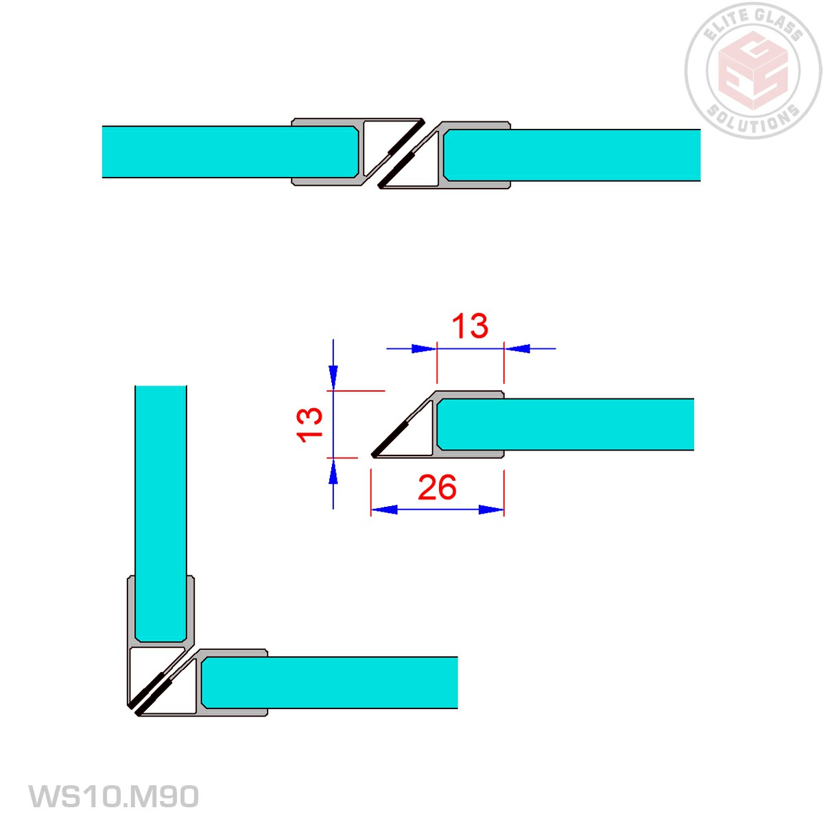WS10.M90 - Waterseal PVC 90 Degree Magnetic 1x Pair 2200mm | Elite ...