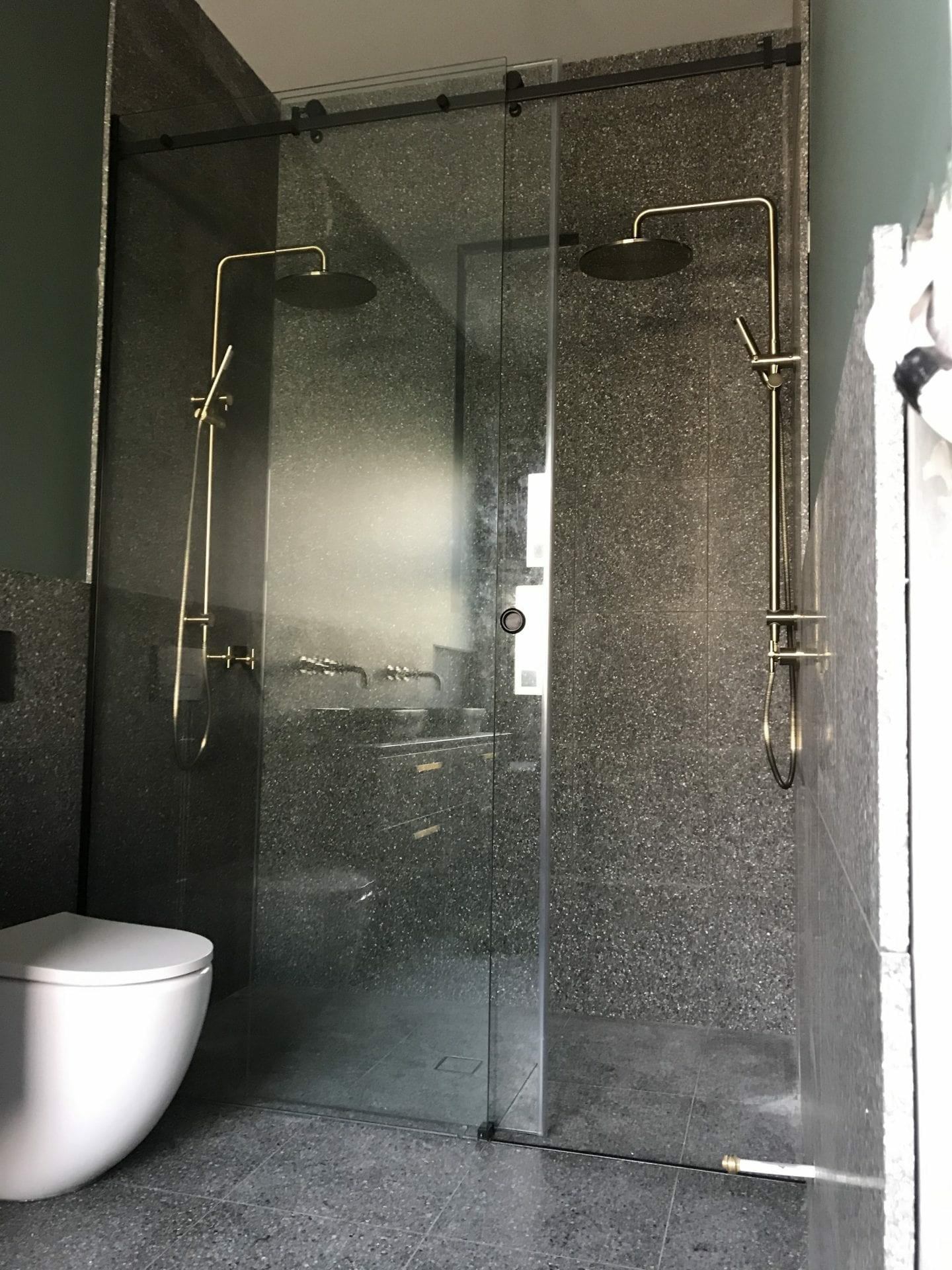 Aquaslide 2000 Frameless Sliding Shower Kit - Matt Black - SKU: AS2000 ...