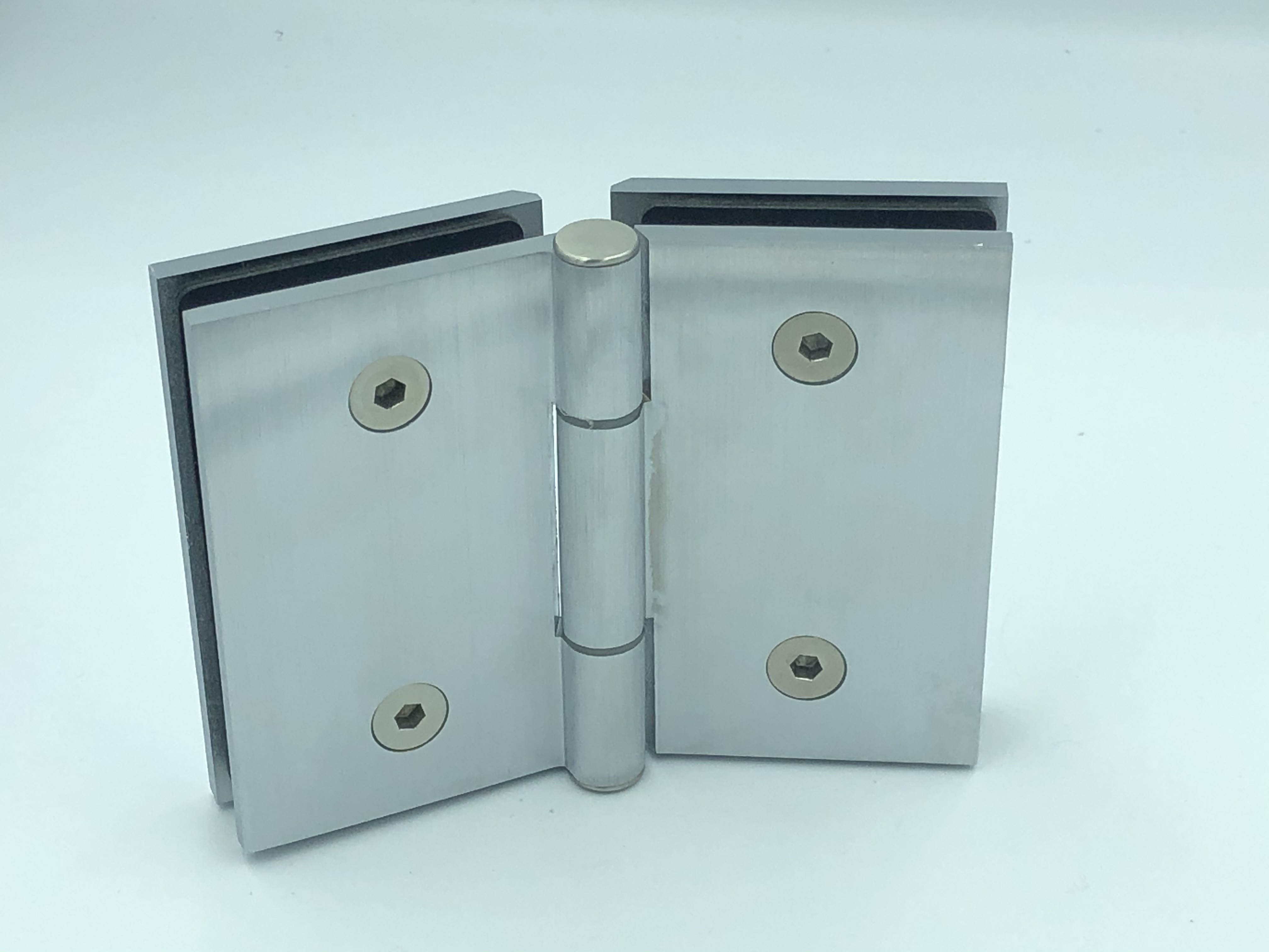 Bifold glass to glass shower hinge - Satin Chrome - Elite Glass Solutions