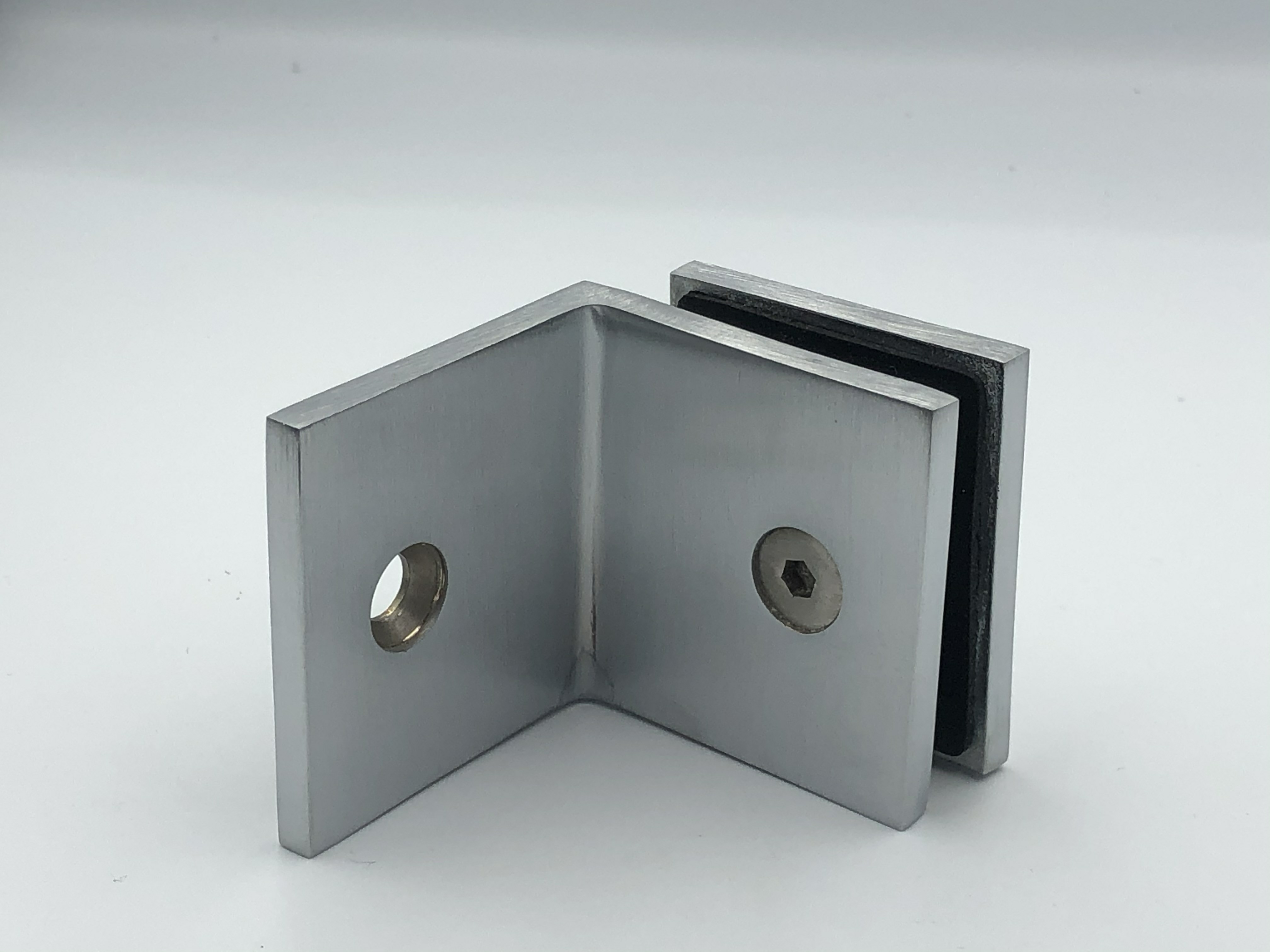 Fixed Bracket - Square 90 Degree Glass to Wall - Satin Chrome - Elite ...