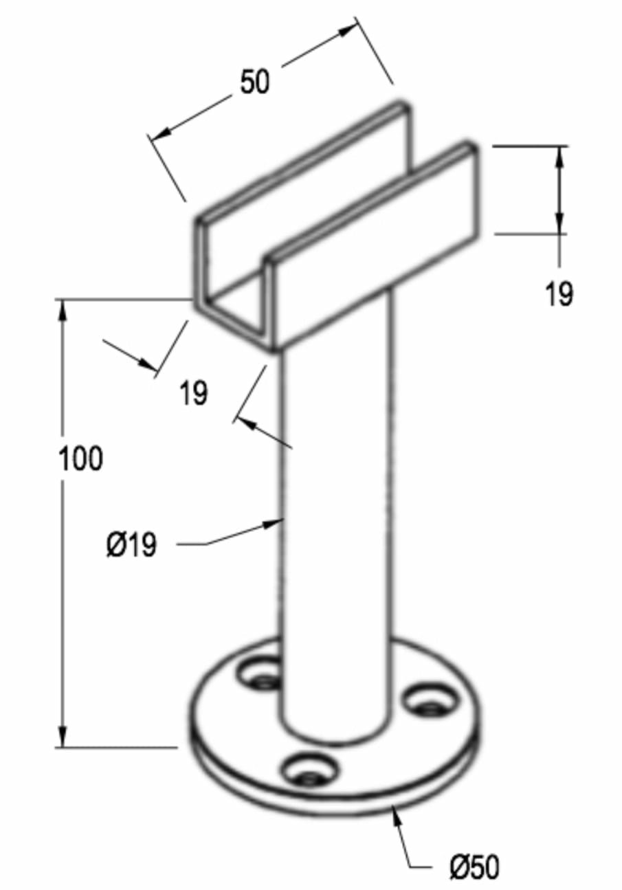 Upstand Support Bracket - Glass to Floor - Matt Black - Elite Glass ...