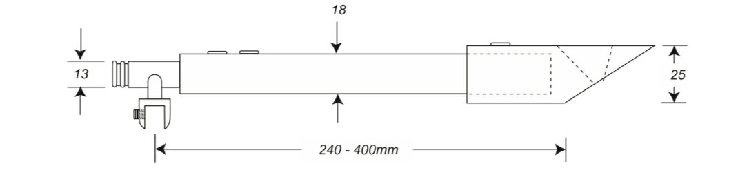 Adjustable Bracing Bar - 240mm - Polished Chrome - Elite Glass Solutions