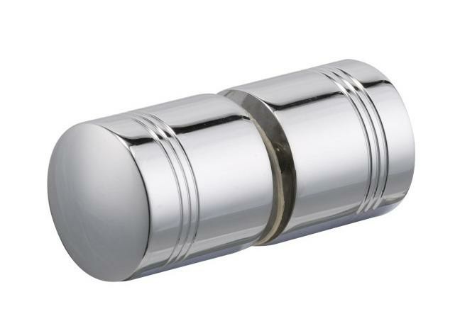 Short Groove Pull Knob Set - Satin Chrome - Elite Glass Solutions