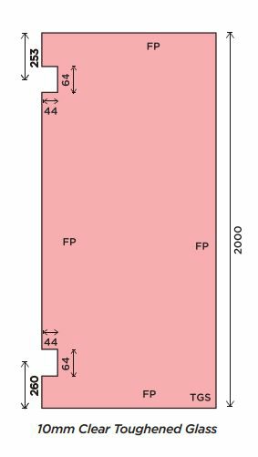 EHP265 - Hinge Panel - 10mm Clear Toughened - 2000mm x 265mm | Elite ...