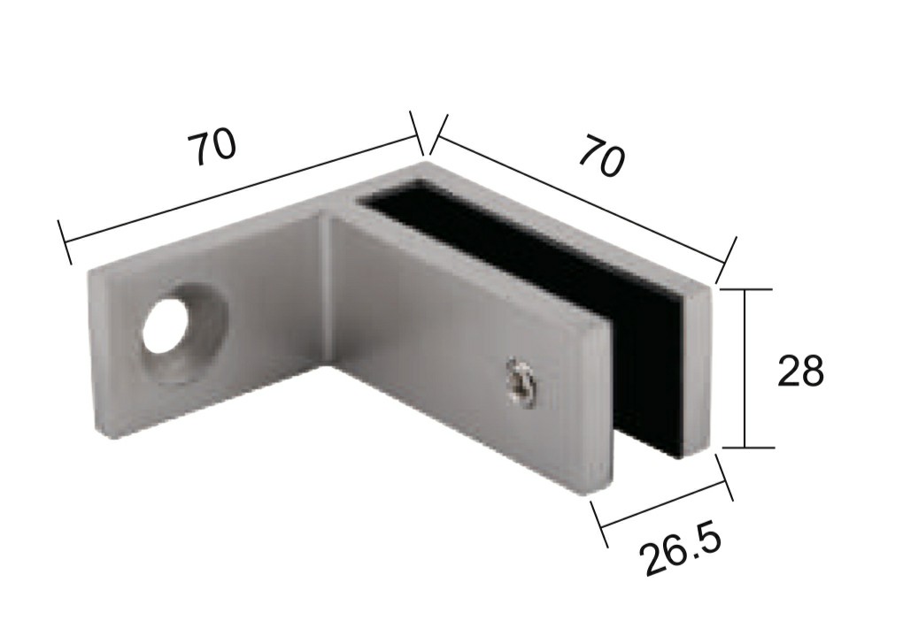 Balustrade Clamp - Wall Mount with Leg - Polished Stainless Steel - SKU ...