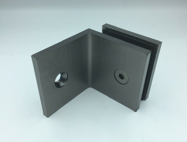 Sb50.Sq BG - Fixed Bracket Square 90 Degree Glass to Wall Brushed Gold ...