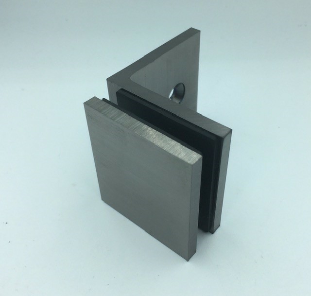 Sb50.Sq BG - Fixed Bracket Square 90 Degree Glass to Wall Brushed Gold ...