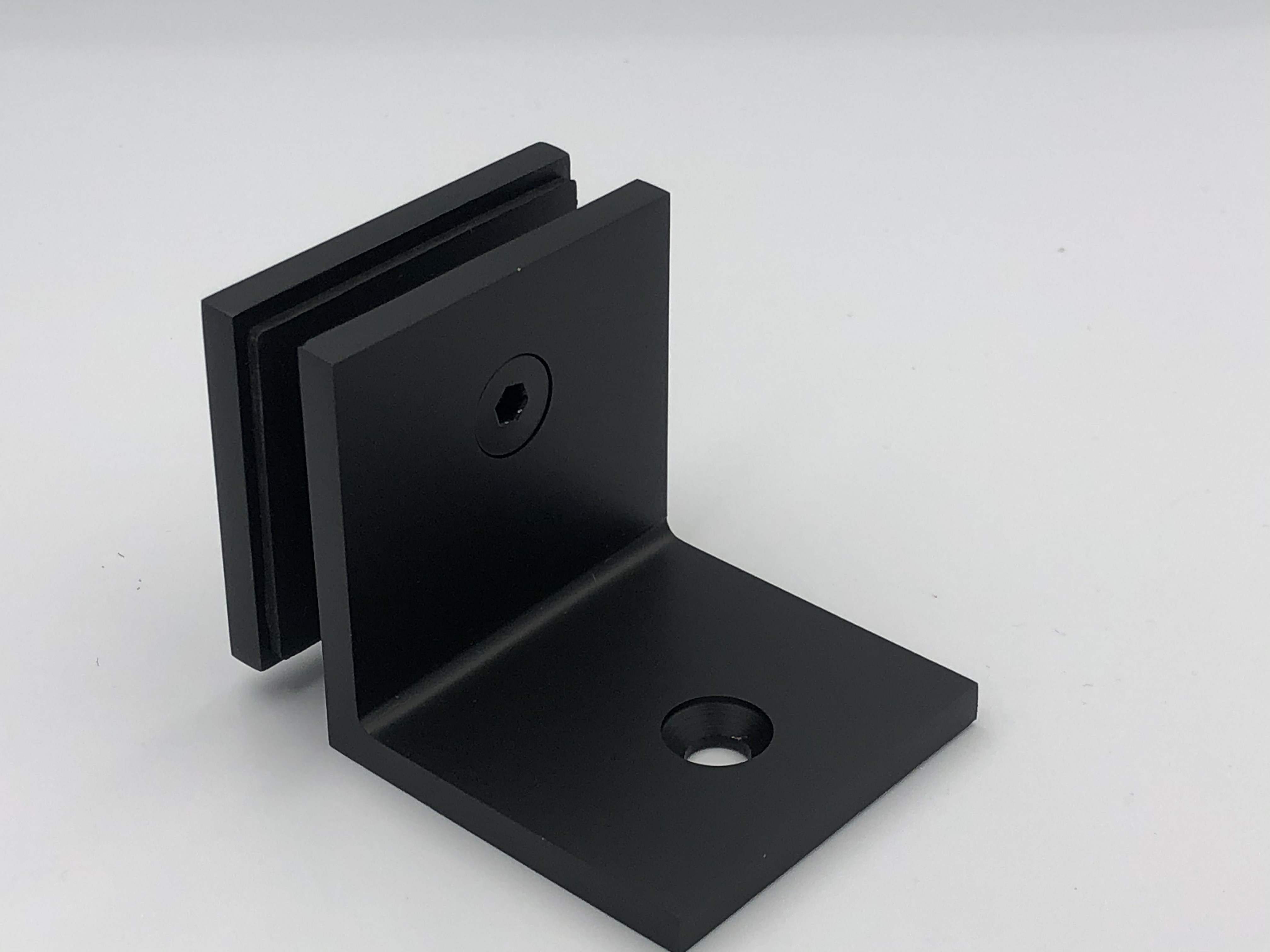 SB50.SQ MB - Fixed Bracket Square 90 Degree Glass to Wall Matt Black ...