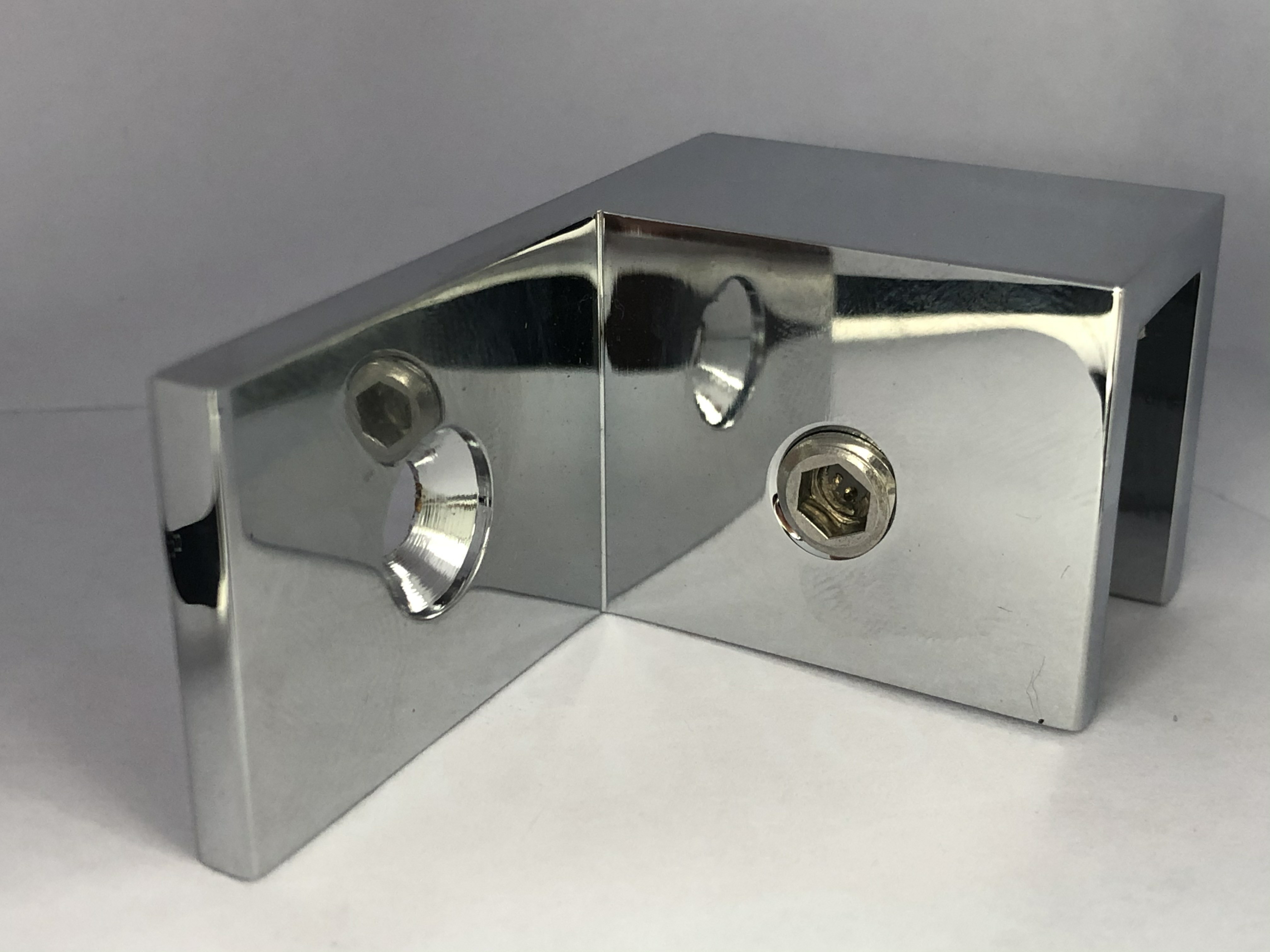 Sleeve Over Glass Clamps - Right - Polished Chrome - Elite Glass Solutions