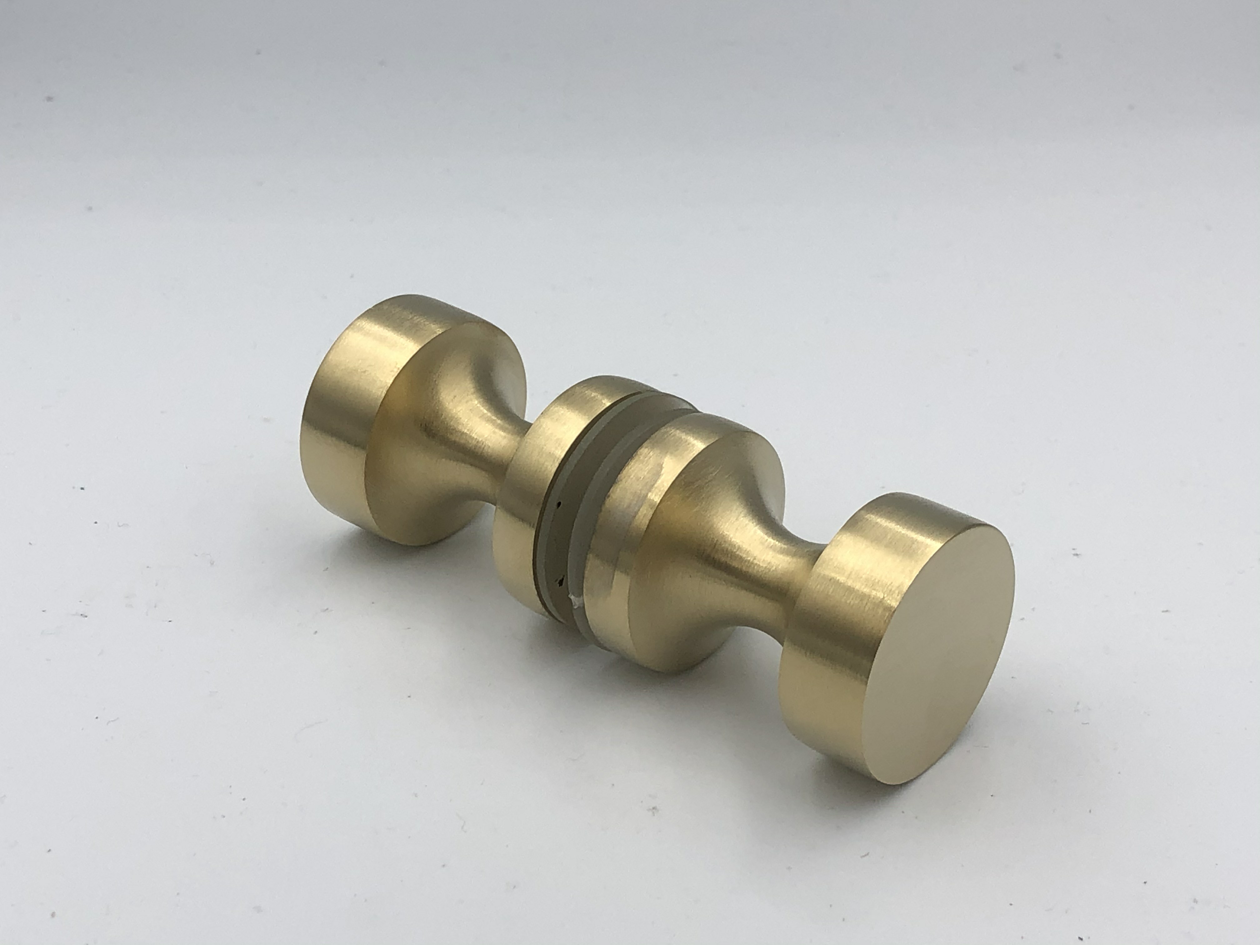 Double Pull Brass Knob - 32mm x 40mm - PVD Gold - Elite Glass Solutions
