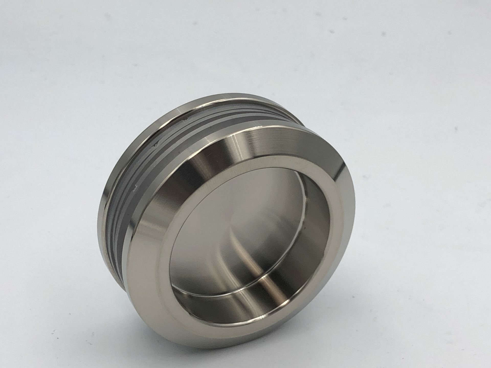 Sliding Door Finger Pull Knob - Brushed Nickel - Elite Glass Solutions