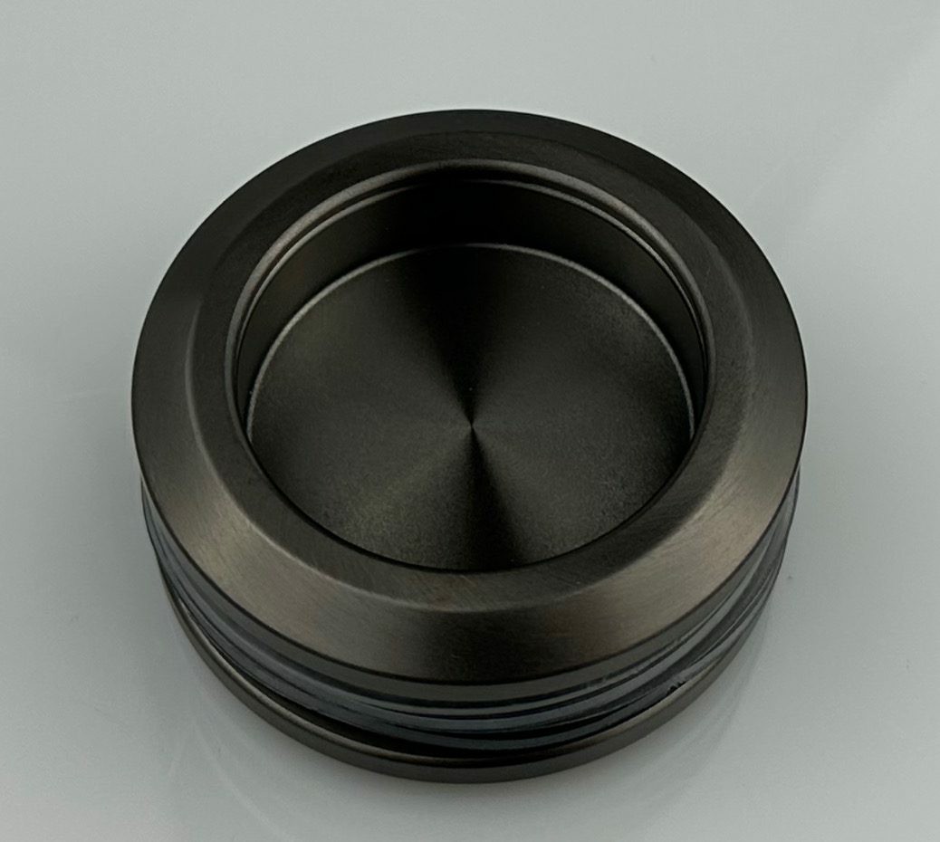 Sliding Door Finger Pull Knob - Gun Black Dumb Oil - Elite Glass Solutions