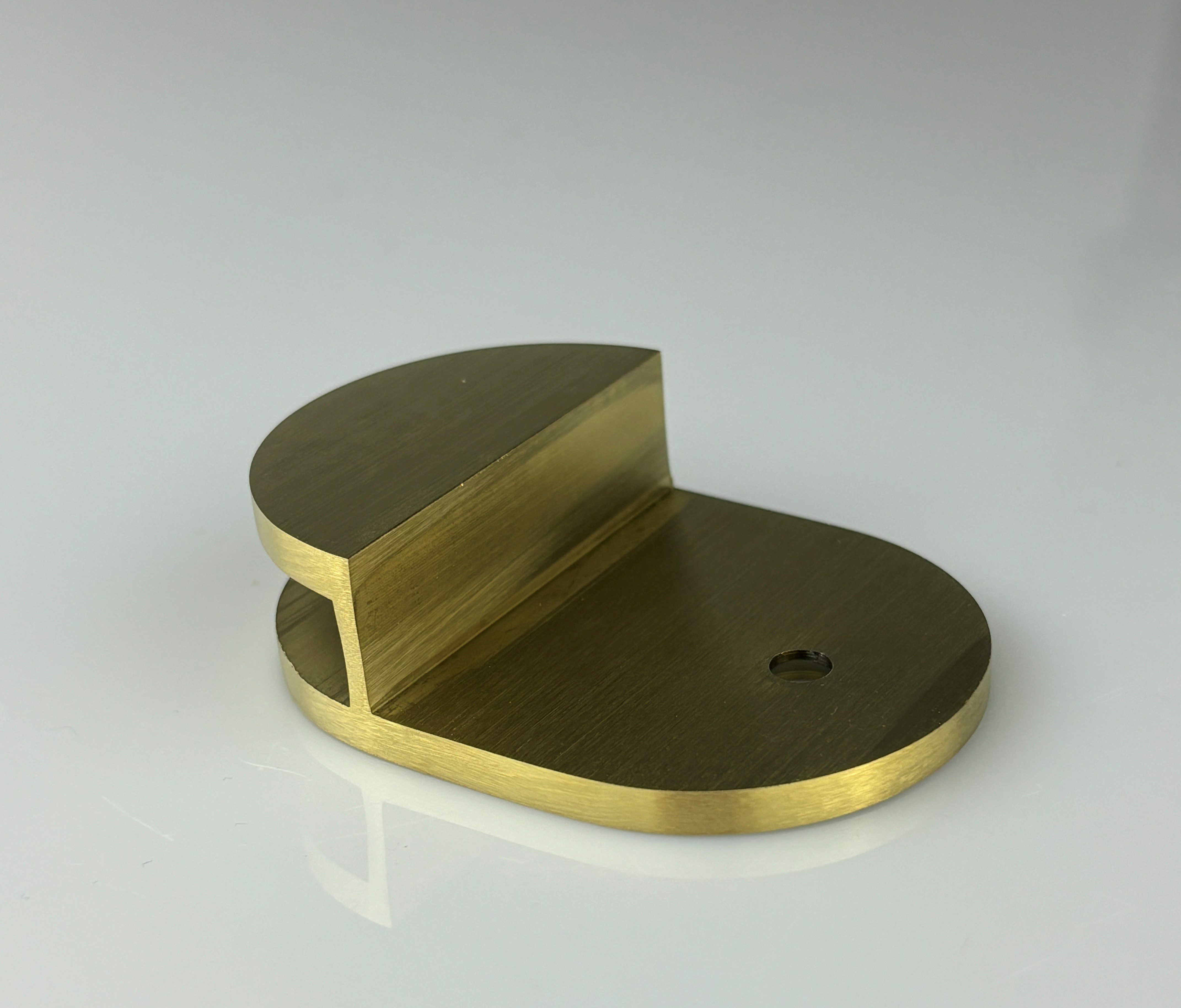 Glass Shelf Bracket - Round 50mm x 69mm x 18mm with Vertical Leg ...